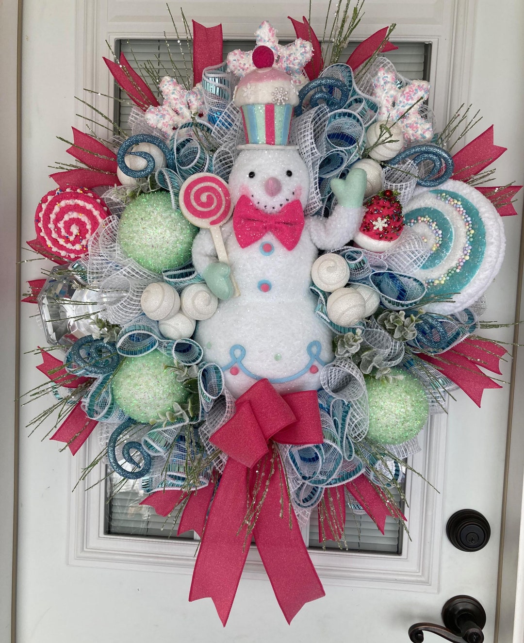 Extra Large Snowman Wreath, Frosty Wreath, Snowman Wreath - Etsy