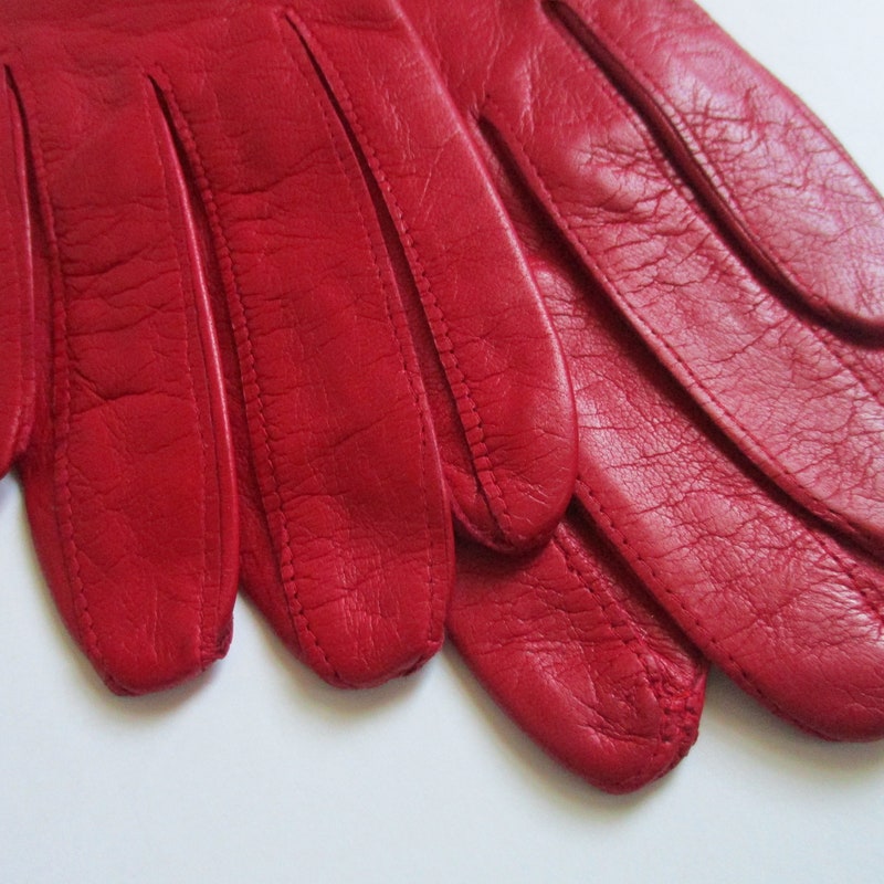 Red Leather Gloves - Etsy