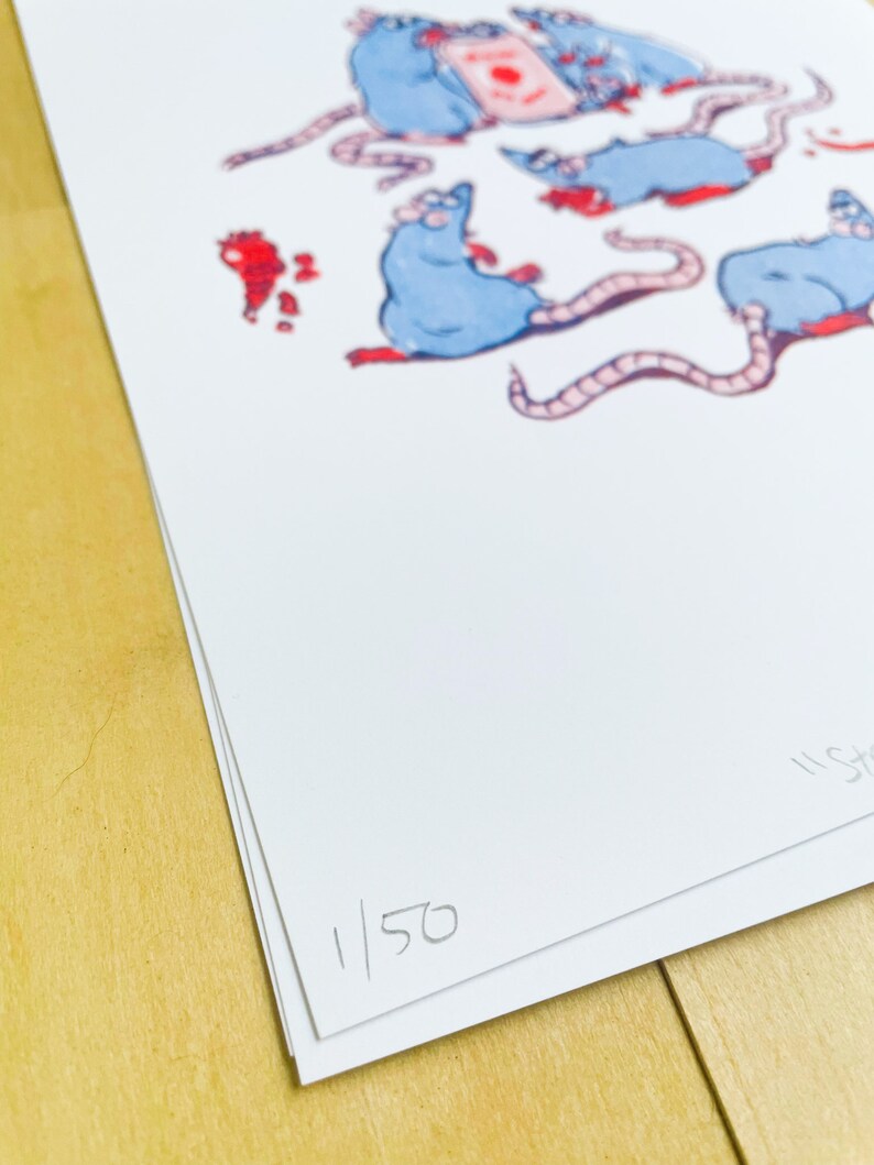 Strawberry Soda or Rat Pile RISOGRAPH Print - Etsy