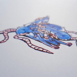 Strawberry Soda or Rat Pile RISOGRAPH Print - Etsy