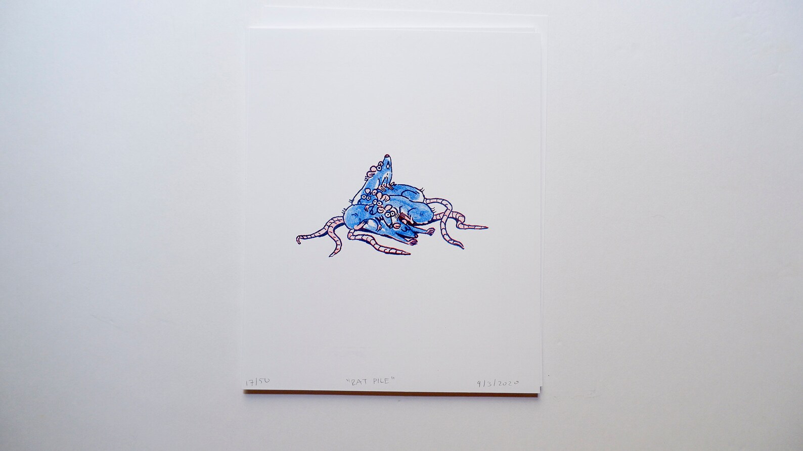 Strawberry Soda or Rat Pile RISOGRAPH Print - Etsy