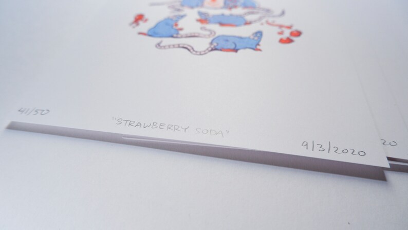 Strawberry Soda or Rat Pile RISOGRAPH Print - Etsy