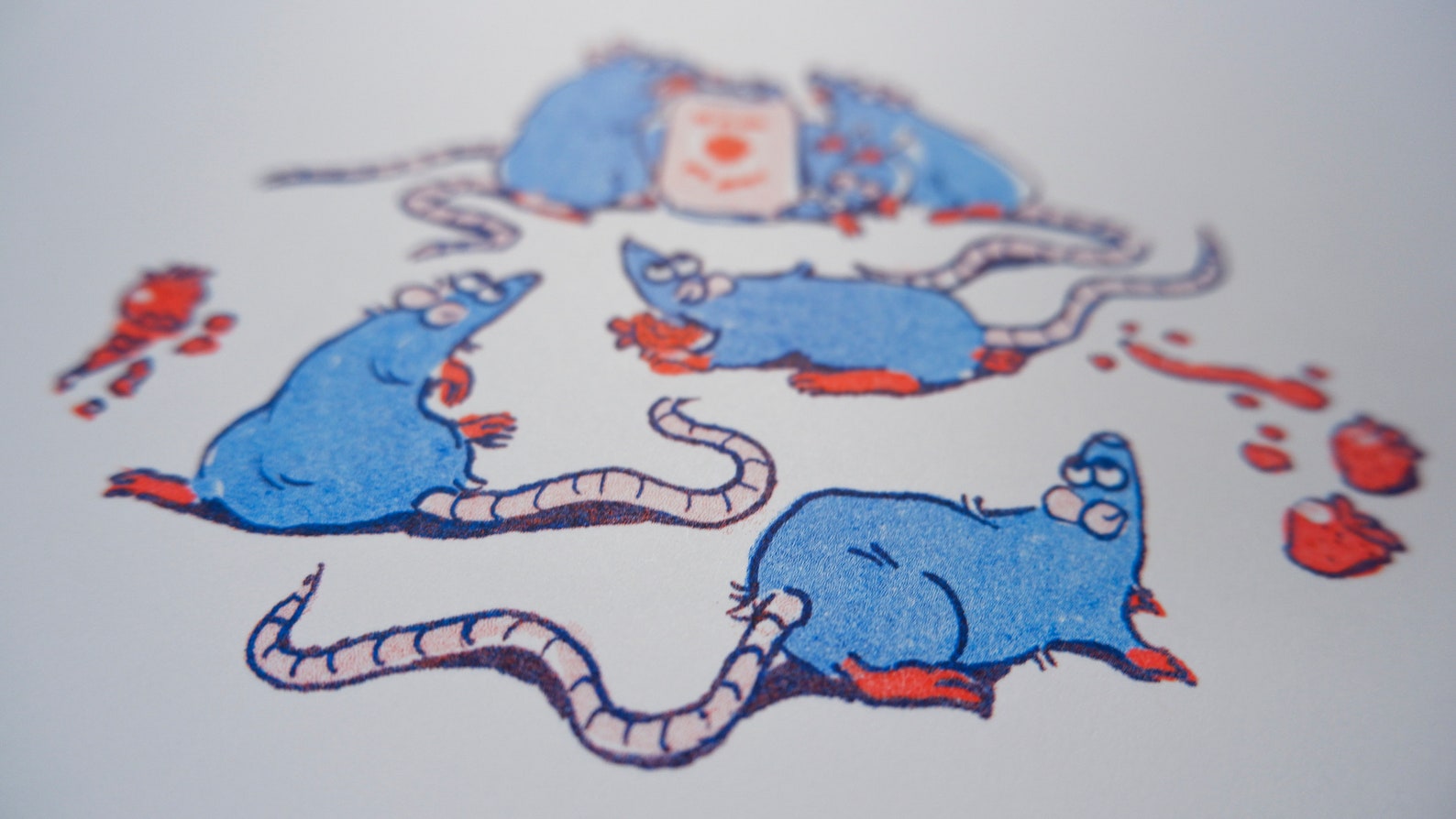 Strawberry Soda or Rat Pile RISOGRAPH Print - Etsy