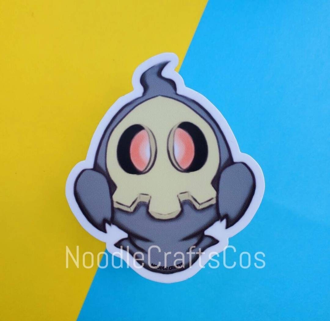 Ghost Type Pokemon Duskull Chibi High Quality Waterproof Sticker Decal ...