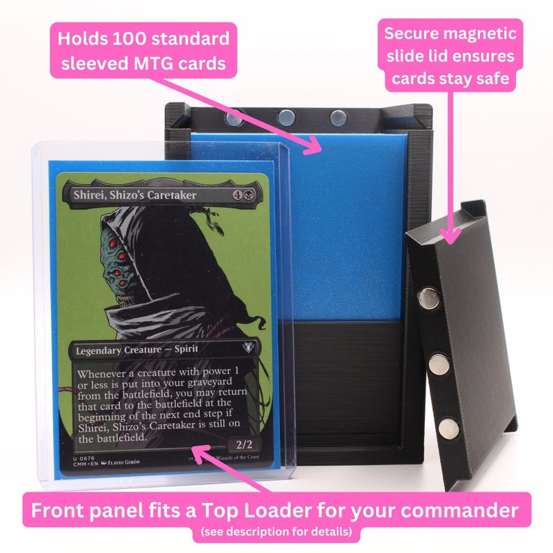 MTG Commander Deck Box With Magnetic Lid & Commander Display - Etsy