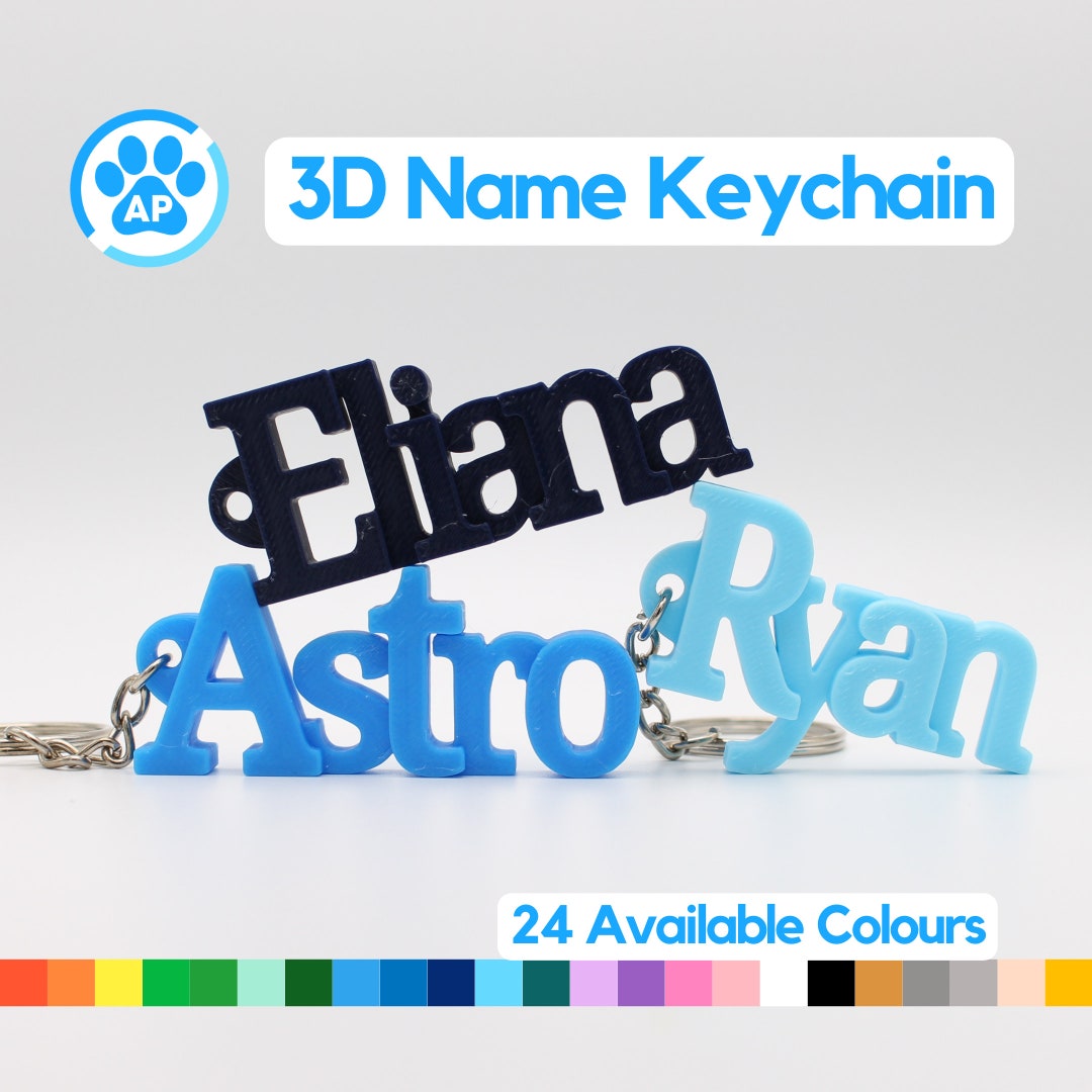 Custom Name Keychain, 3D Name Keychain, Gift for Everyone - Etsy