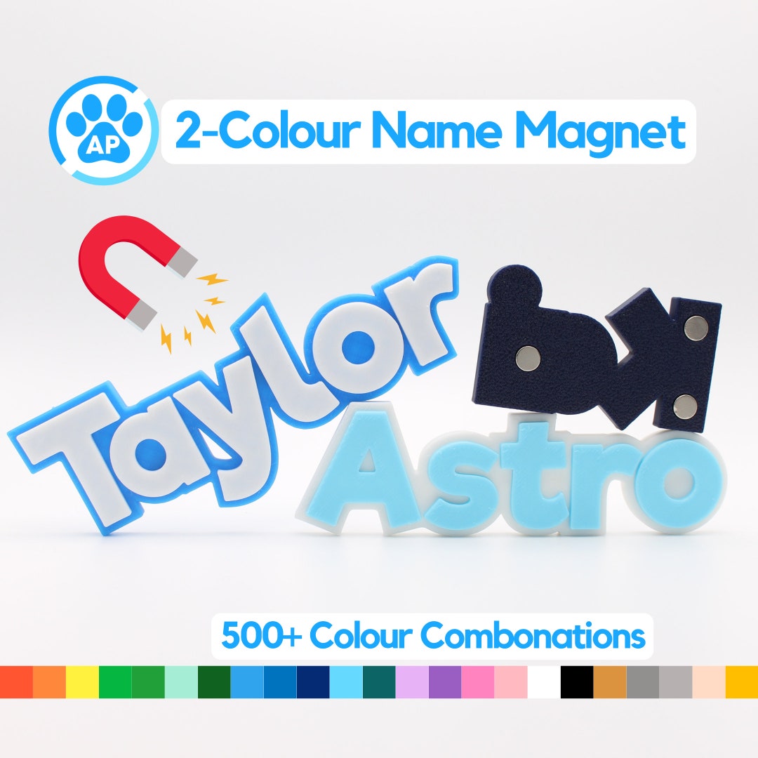 Custom Name Magnet Two Colours Custom Fridge Magnet Locker Magnets ...