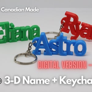 Custom Name Keychain STL , 3D Printable Name Keychain, Digital Name STL ...