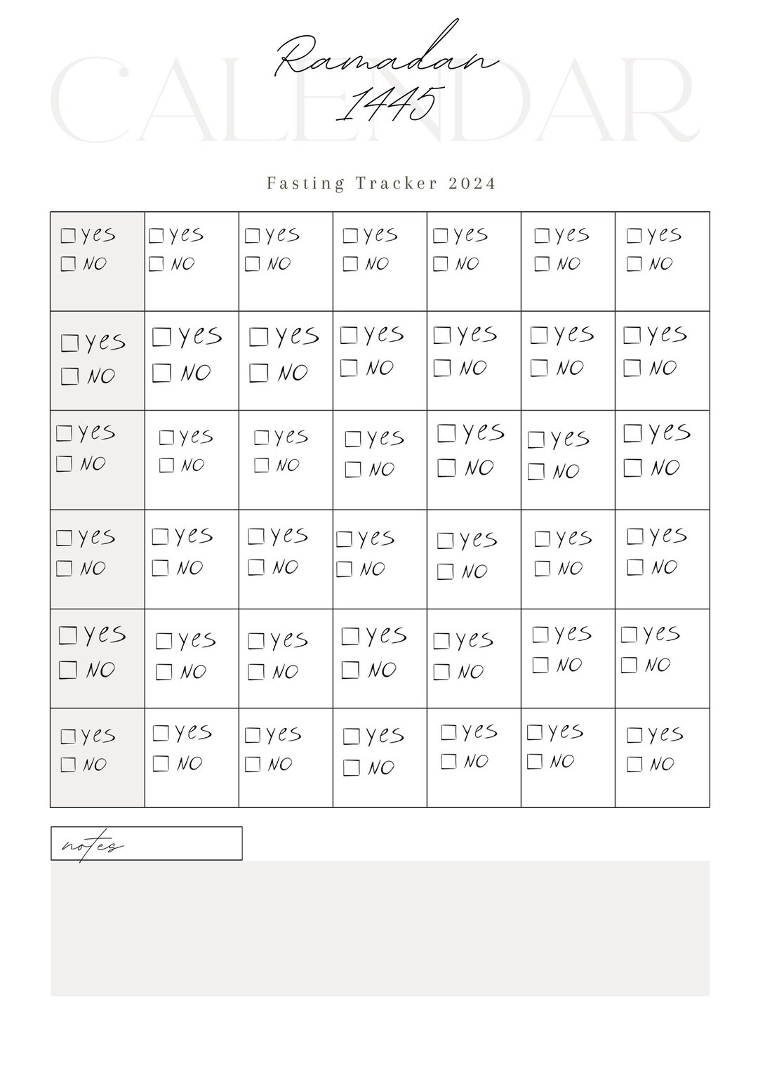 Ramadan Fasting Tracker- 2024. - Etsy