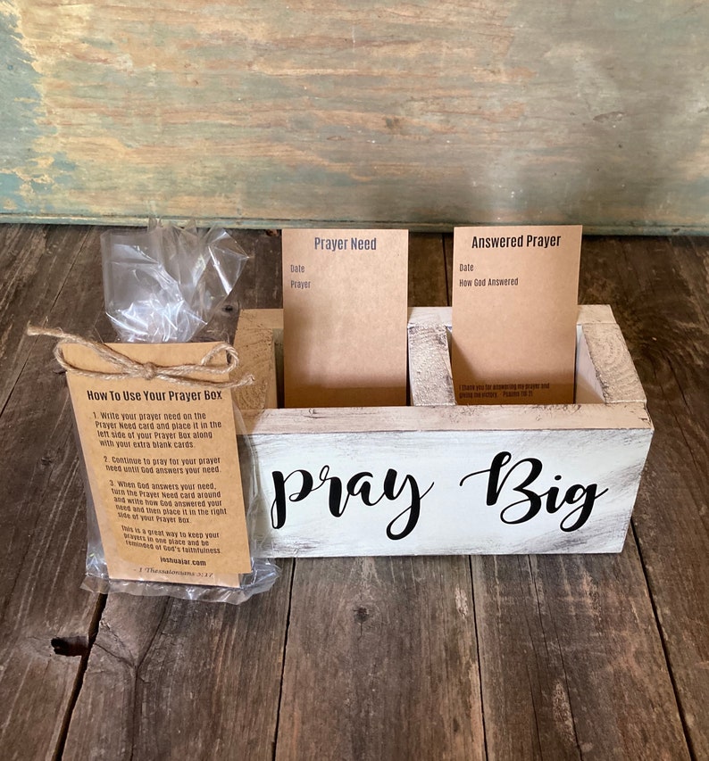 Prayer Box, Handmade Wooden Gift, Inspirational Encouragement Gift ...