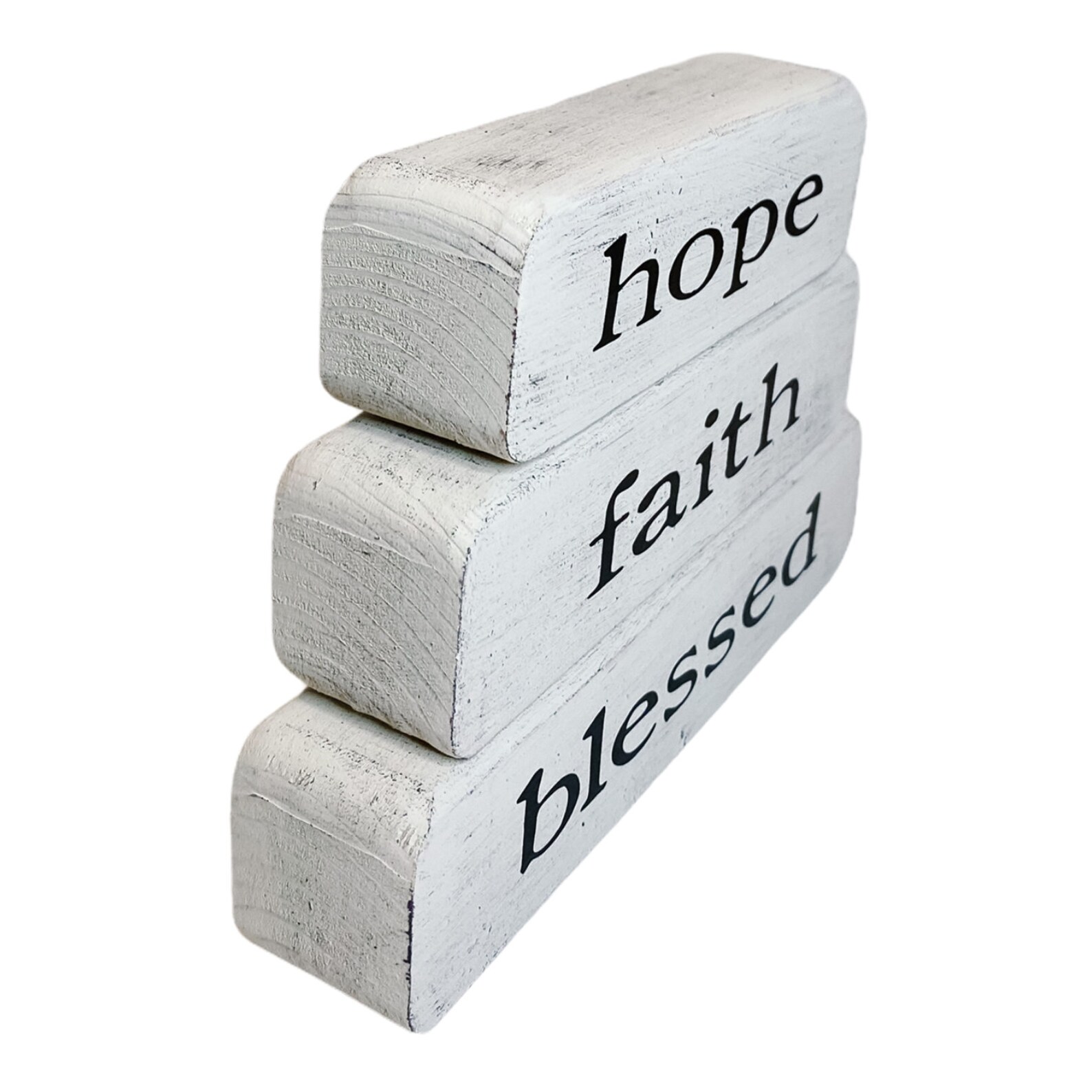 Hope Faith Blessed Shelf Sitter, Farmhouse Decor, Distressed Wood ...
