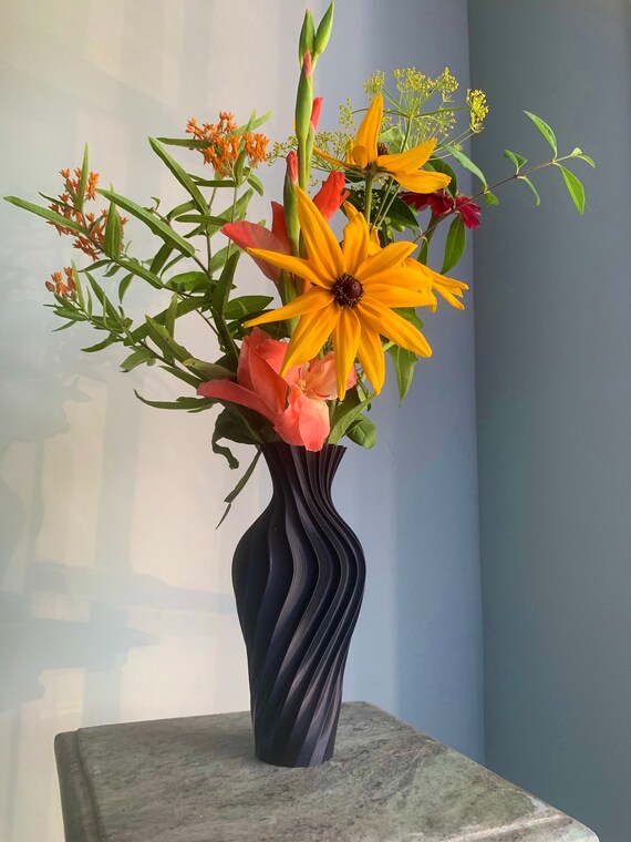 Geometric Twirl Vase Unique Modern Vessel For Flowers Decor | Etsy