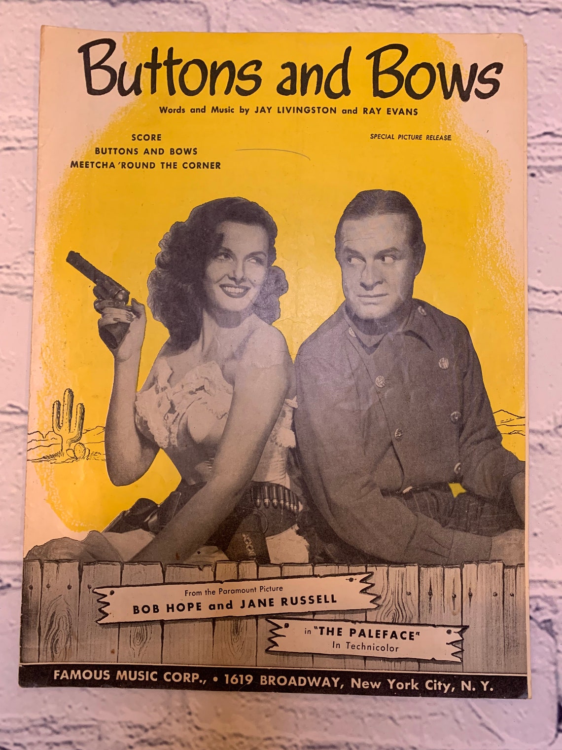 Vintage Sheet Music, Buttons and Bows by Jay Livingston and Ray Evans ...