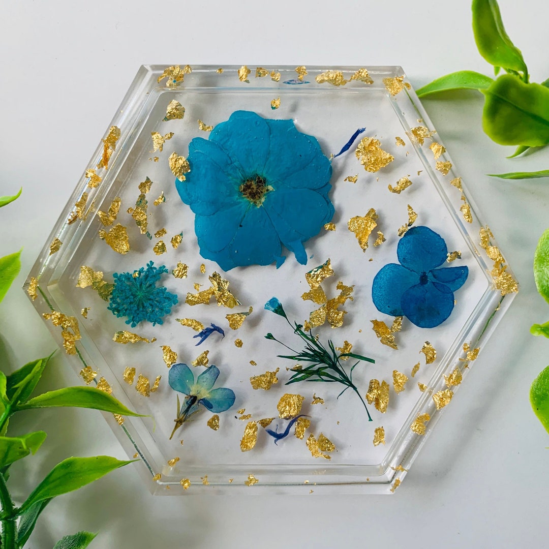Blue Flat Ashtray / Trinket Dish / Coaster - Resin - Etsy