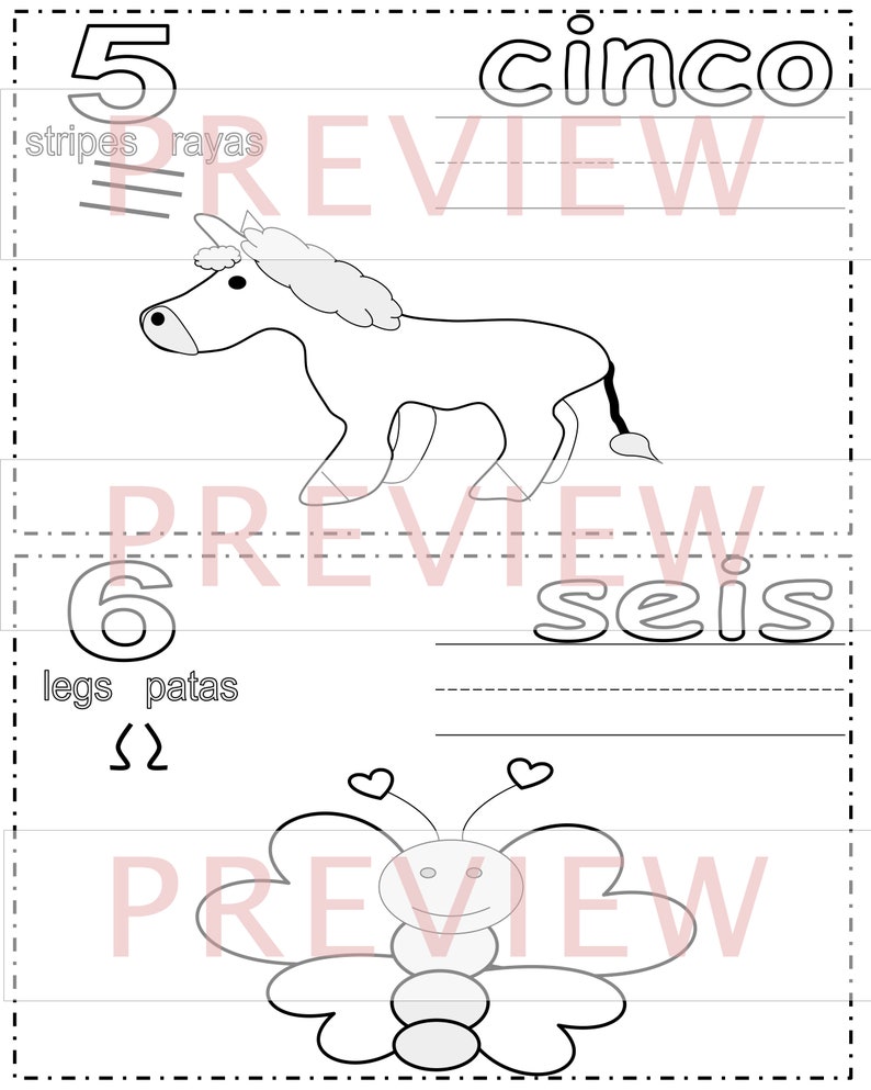 Spanish Number Booklet Homeschool Spanish Lesson Numbers in | Etsy