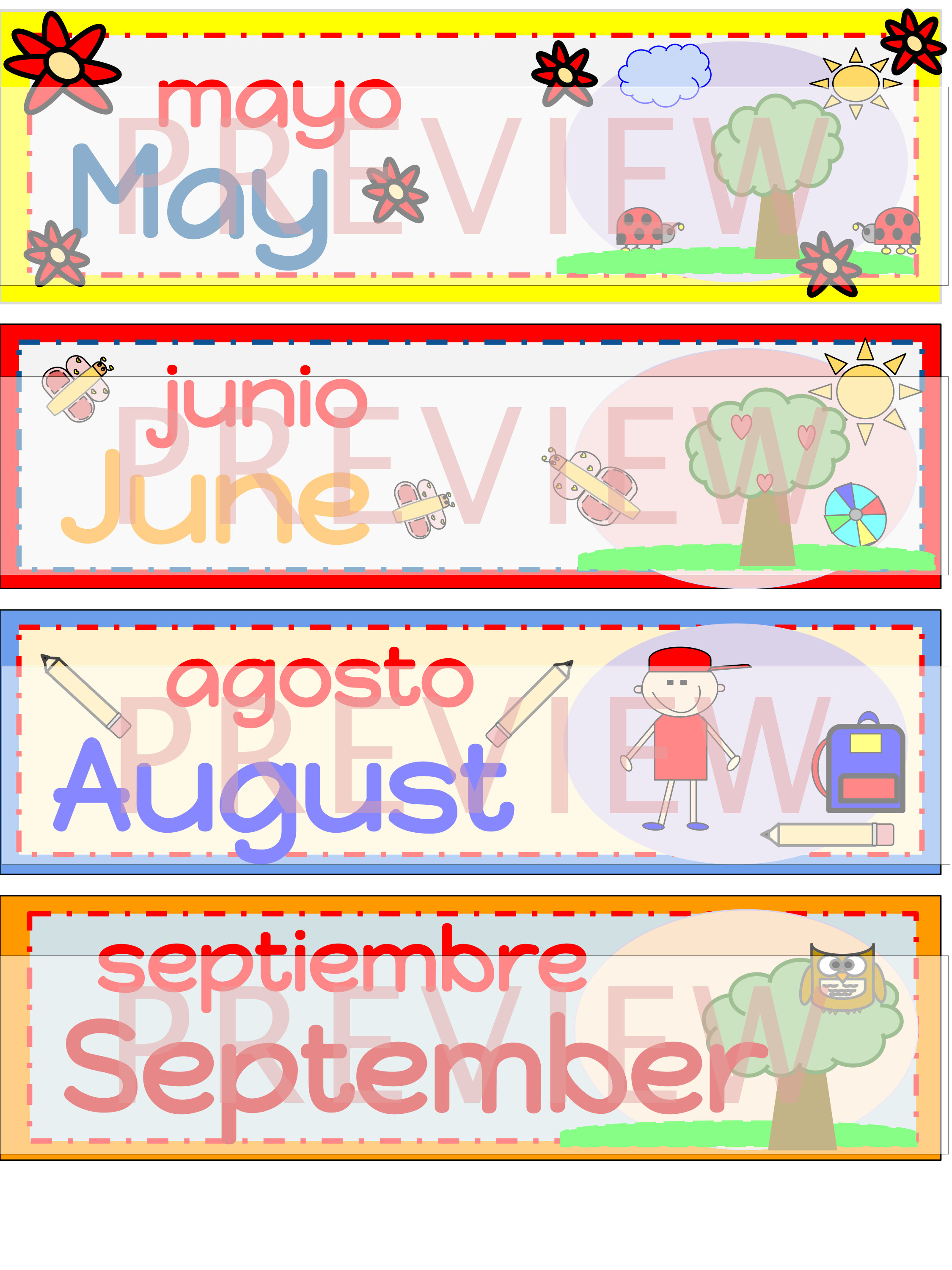 Homeschool Bilingual Classroom Calendar Spanish Days of the | Etsy