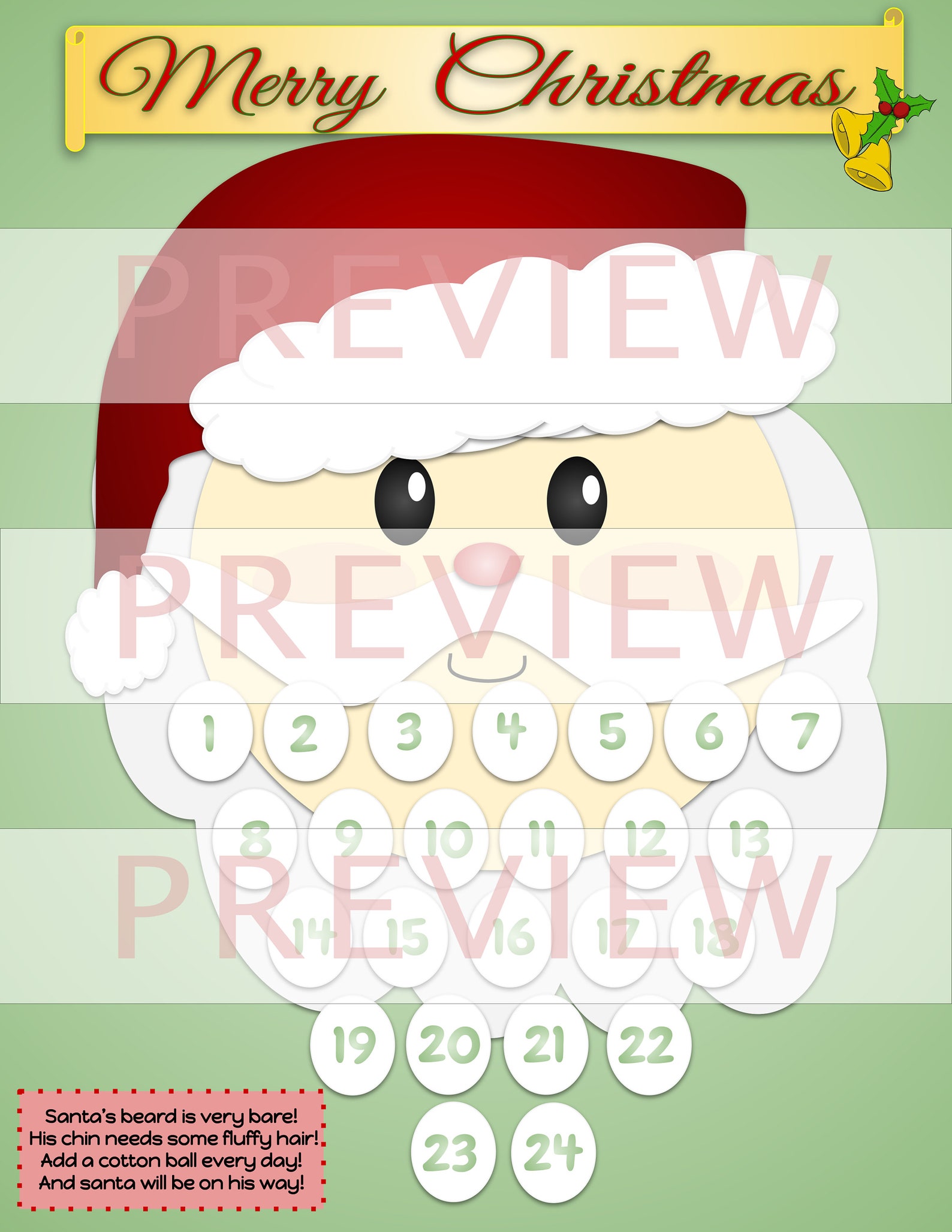 Christmas Santa Beard Advent Calendar, Super Creative Advent Calendar ...