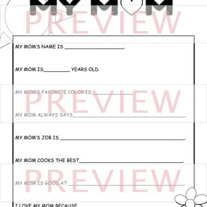 Happy Mothers Day Activity, Worlds Best Mom, All About My Mom, Mothers ...