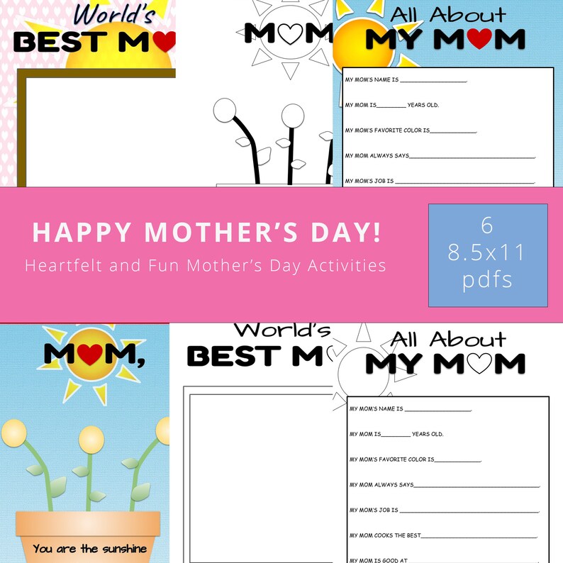 Happy Mothers Day Activity, Worlds Best Mom, All About My Mom, Mothers ...