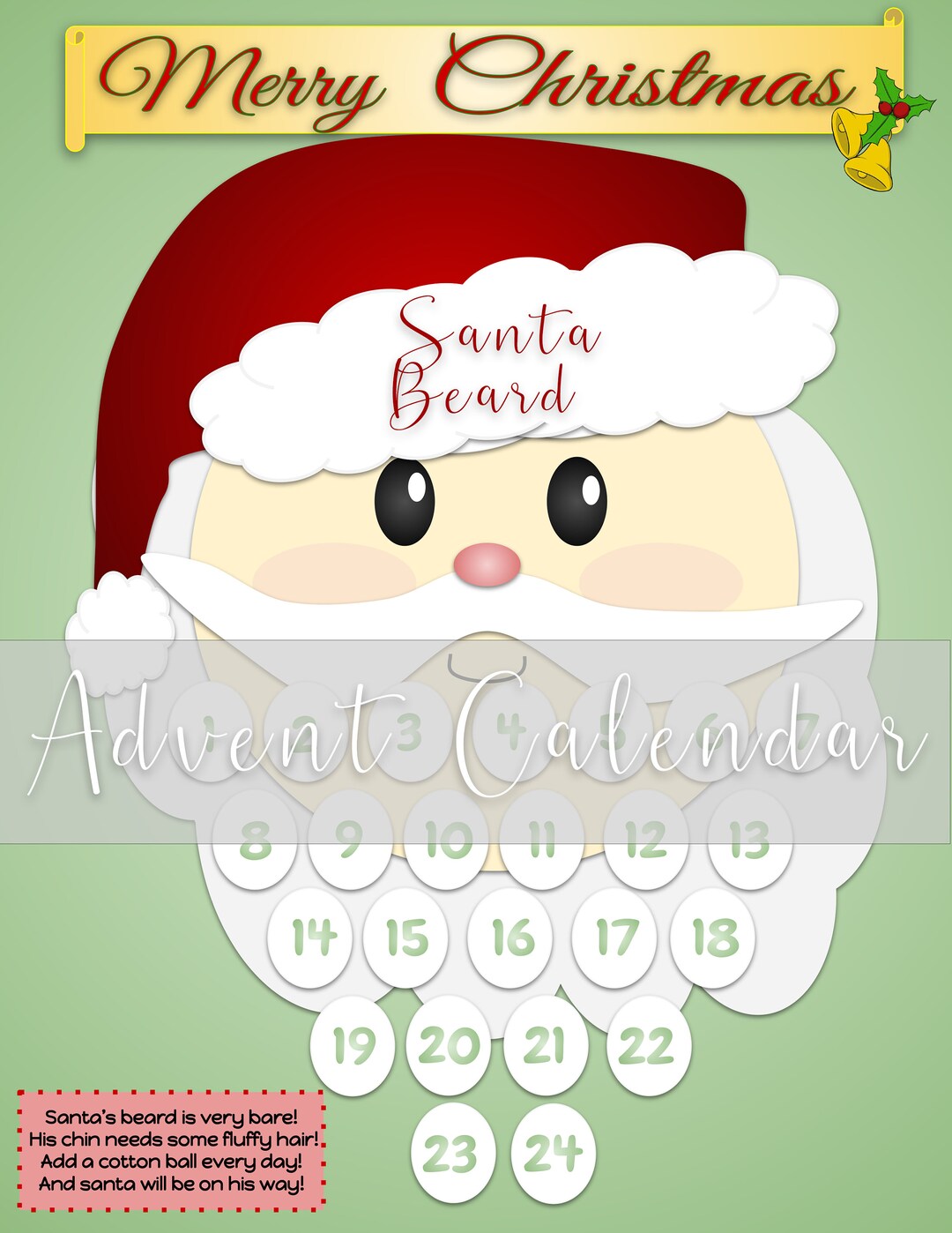 Christmas Santa Beard Advent Calendar, Super Creative Advent Calendar ...
