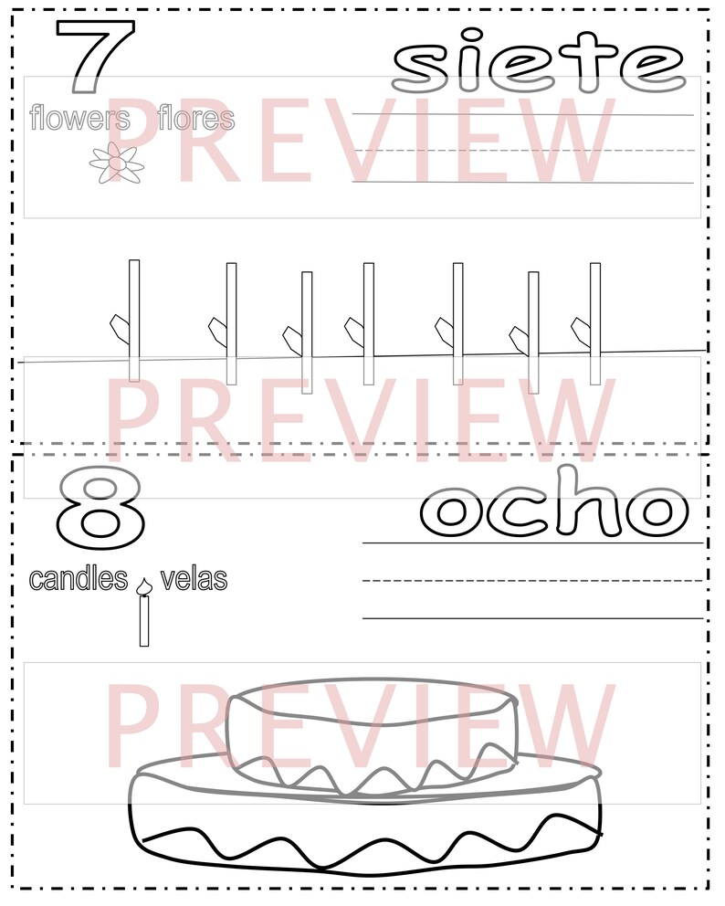 Spanish Number Booklet Homeschool Spanish Lesson Numbers in | Etsy