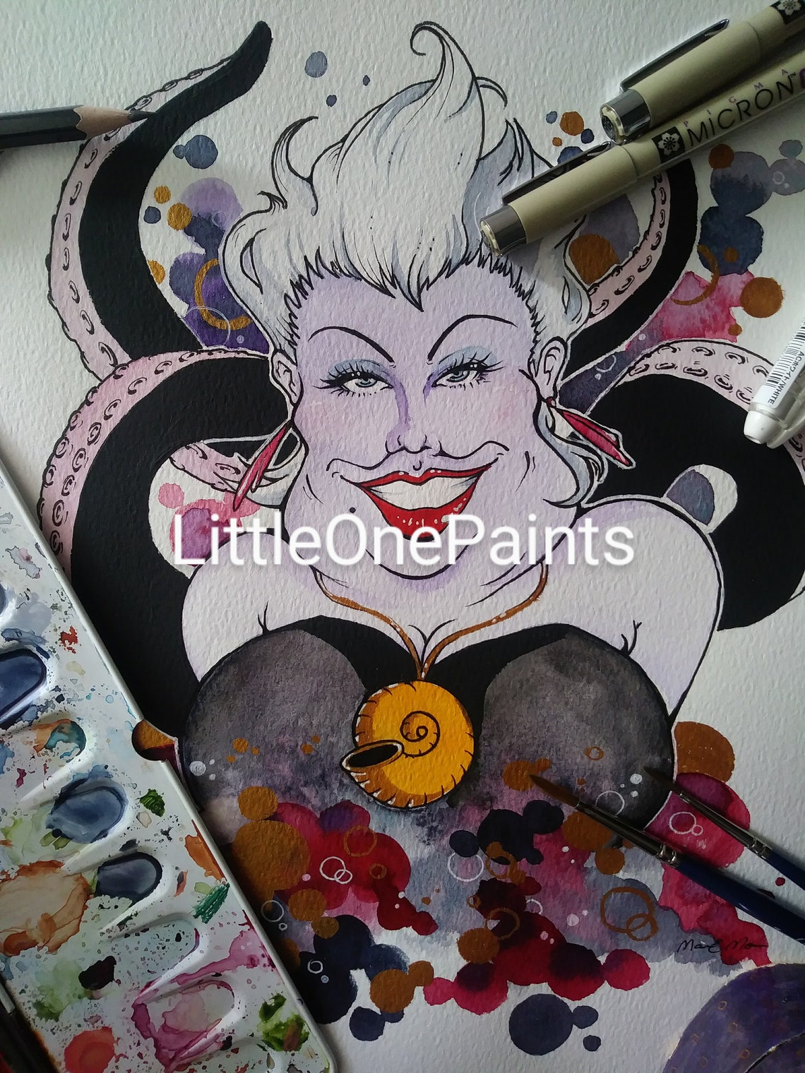 Disney Villains the Little Mermaid Ursula Original Art Print - Etsy