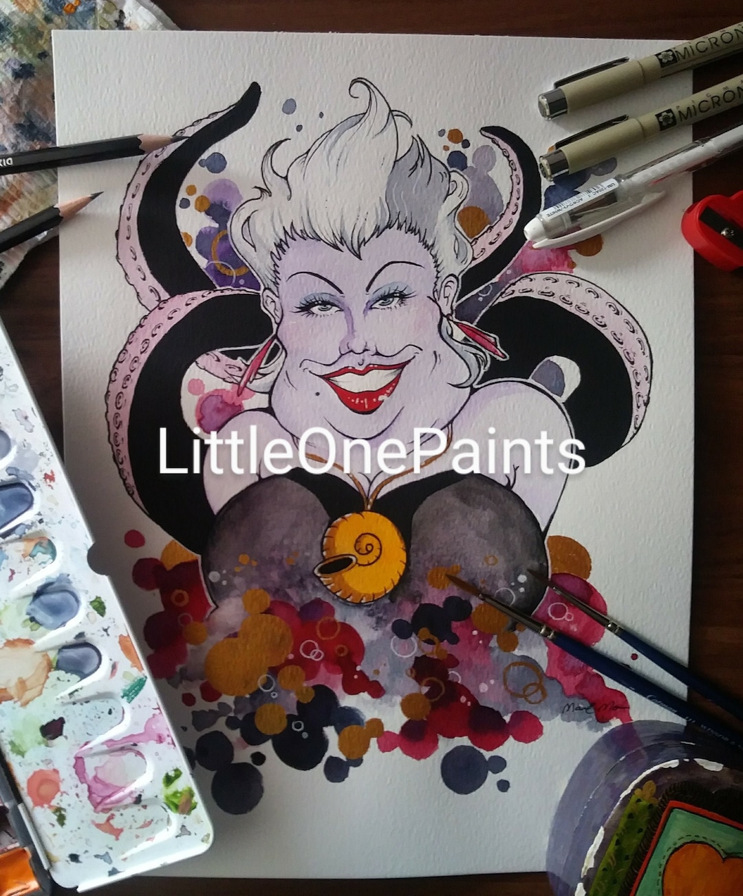 Disney Villains the Little Mermaid Ursula Original Art Print - Etsy