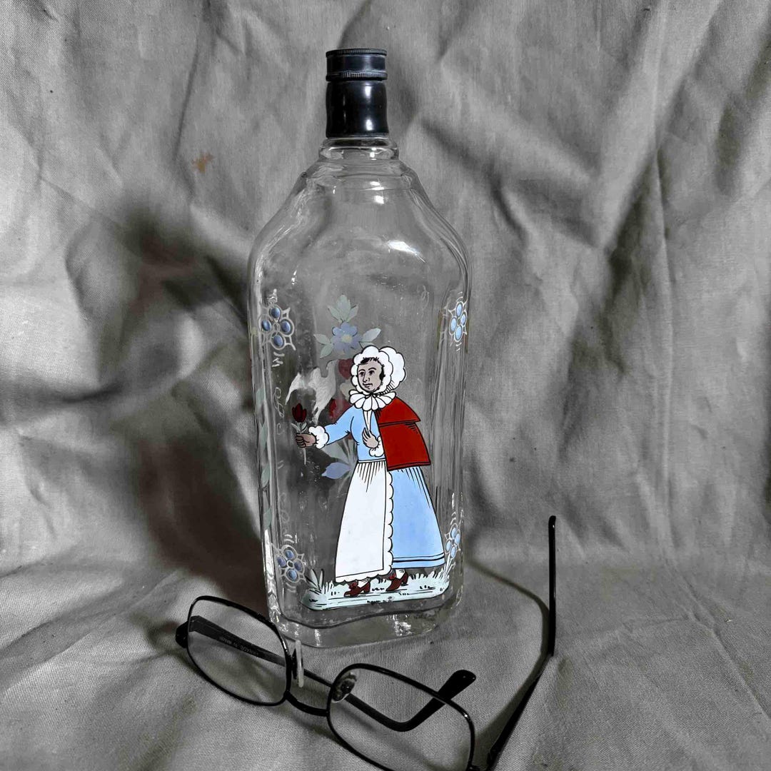 Vintage Hand Painted Alsacian Decanter W 4 Glasses - Etsy