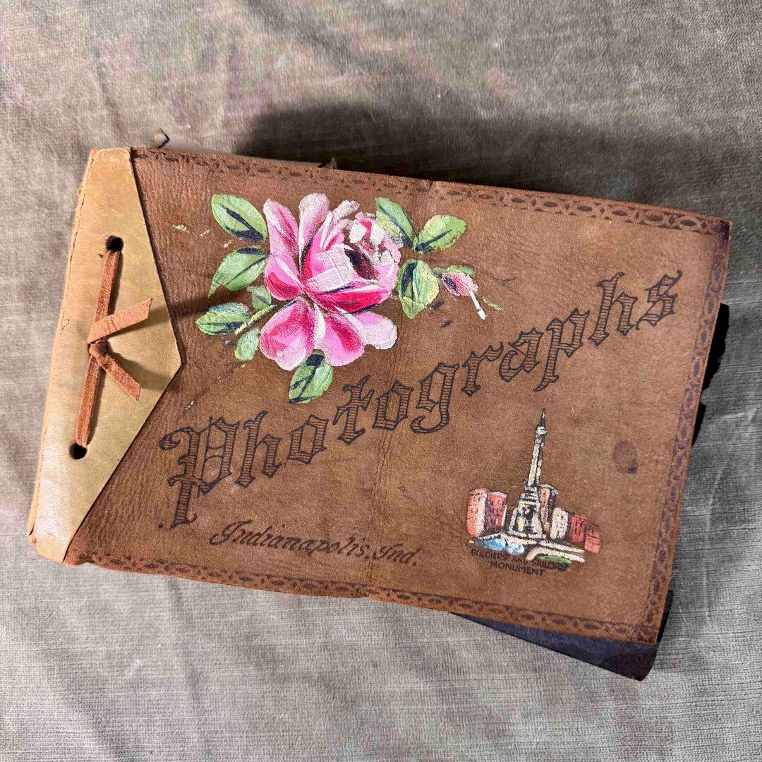 Rustic 1920's Hand Painted Leather Photo Album - Etsy