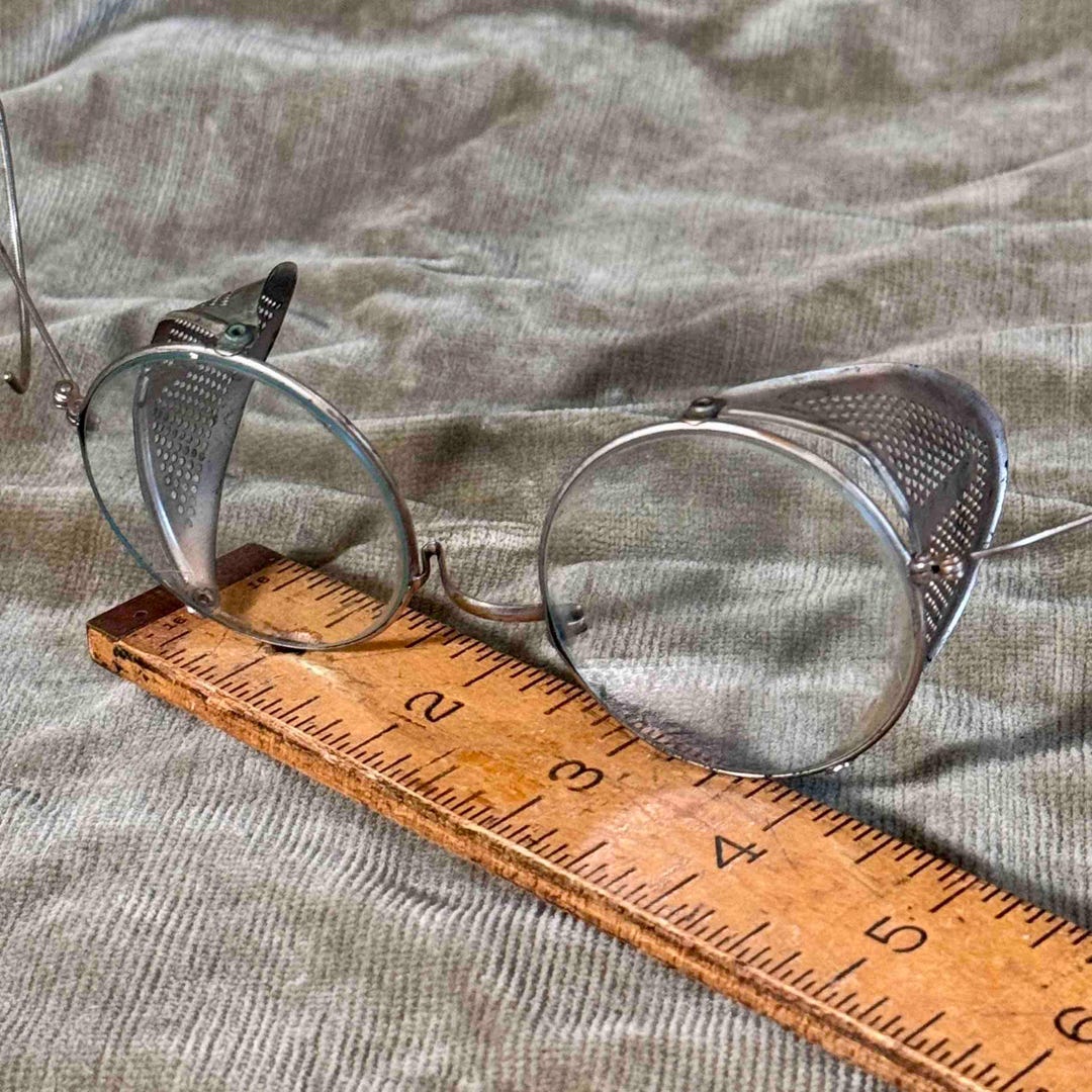 Vintage Safety Glasses, Folding Mesh Side Shields, Steampunk Eyewear - Etsy