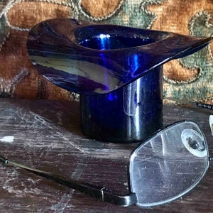 Antique Blown Cobalt Glass Top Hat Whimsey - Etsy