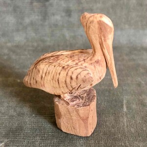 Vintage Miniature Pelican Carving - Etsy