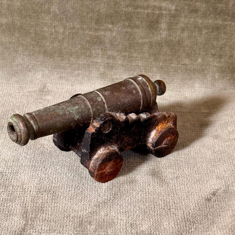 Vintage Brass Cannon Toy - Etsy
