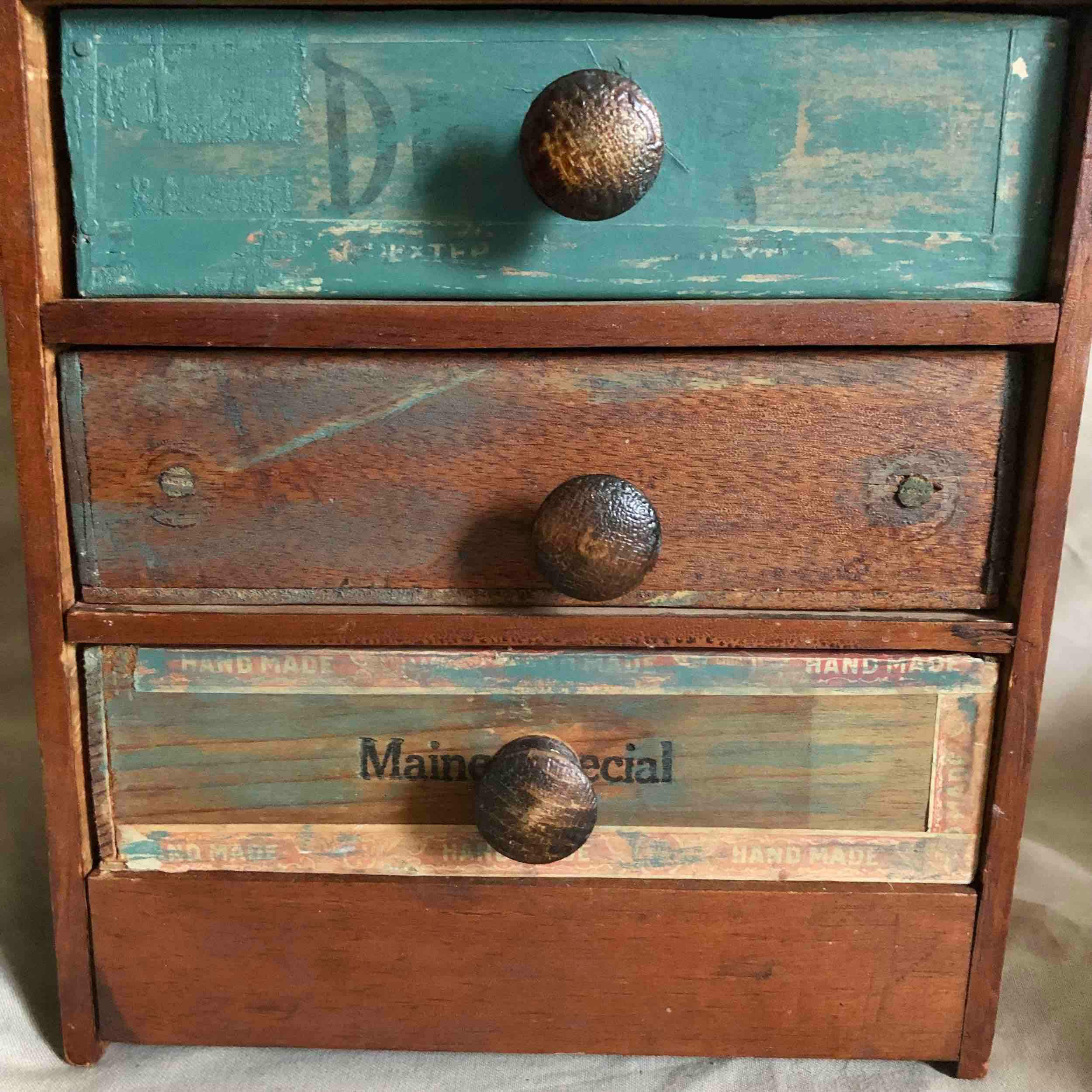 Vintage Home Made Cigar Box Doll Chest - Etsy