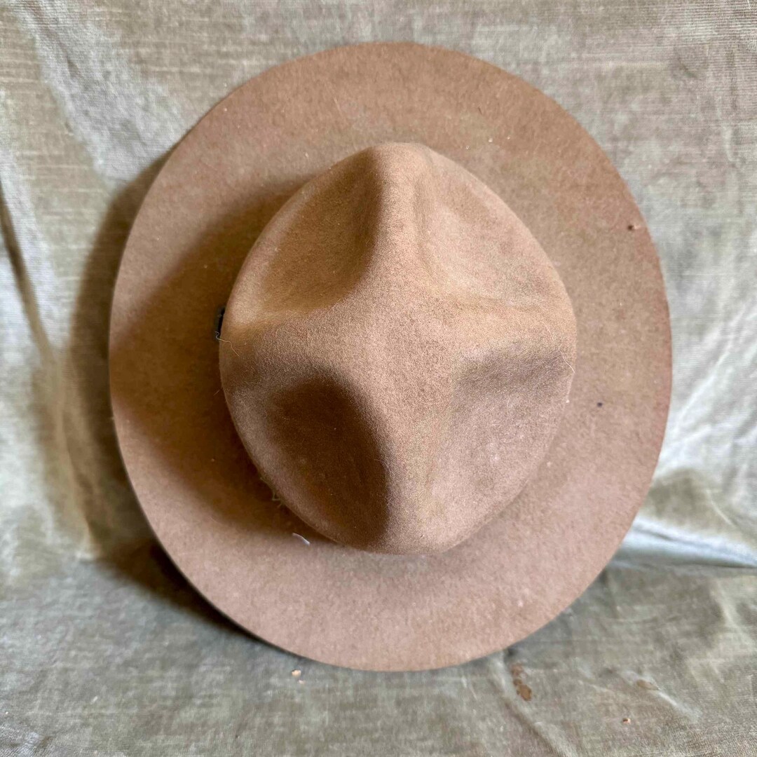Vintage Wwi-style Campaign Hat – Montana Peak Felt Hat With Chin Strap ...