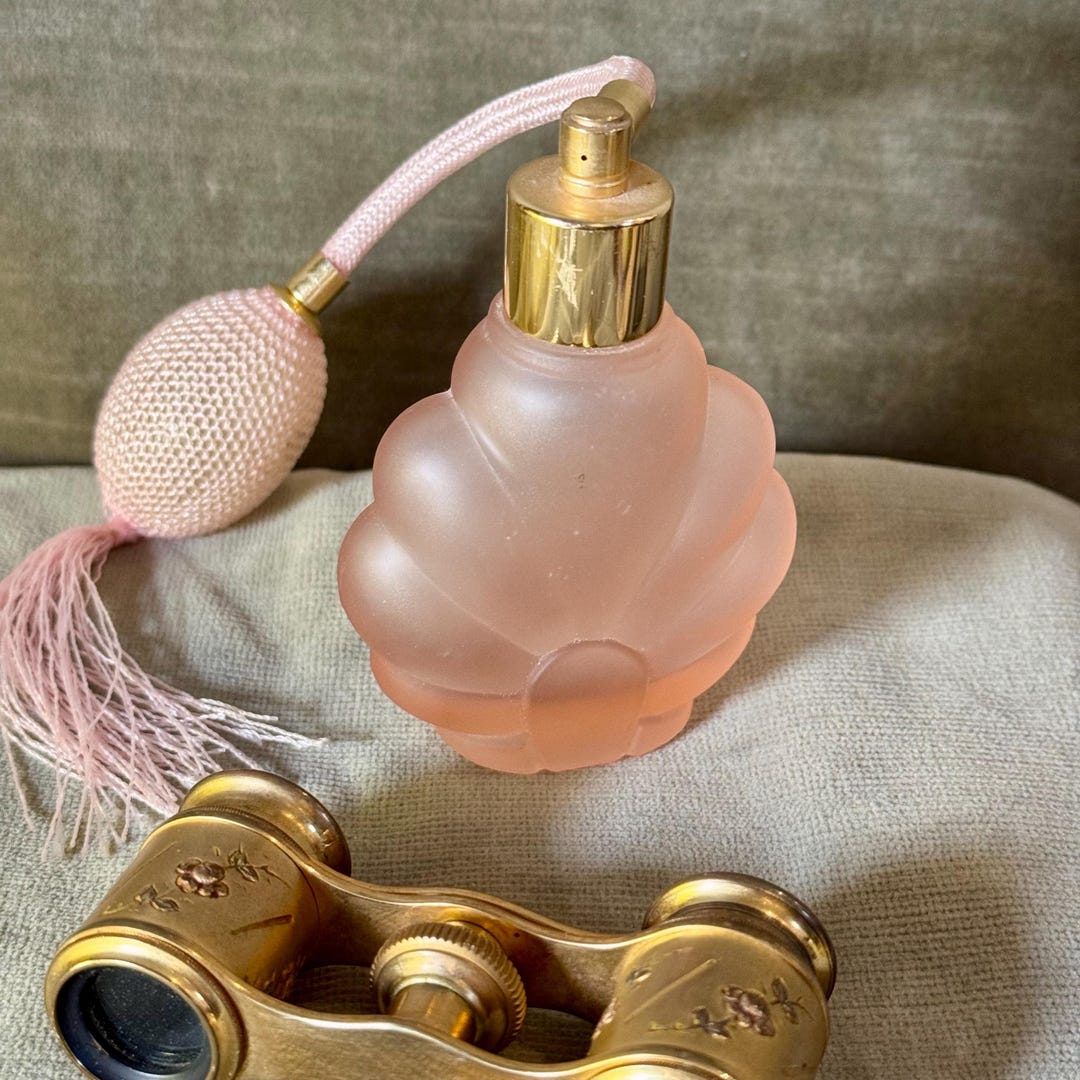 Vintage Pink Frosted Glass Perfume Atomizer With Bulb - Etsy