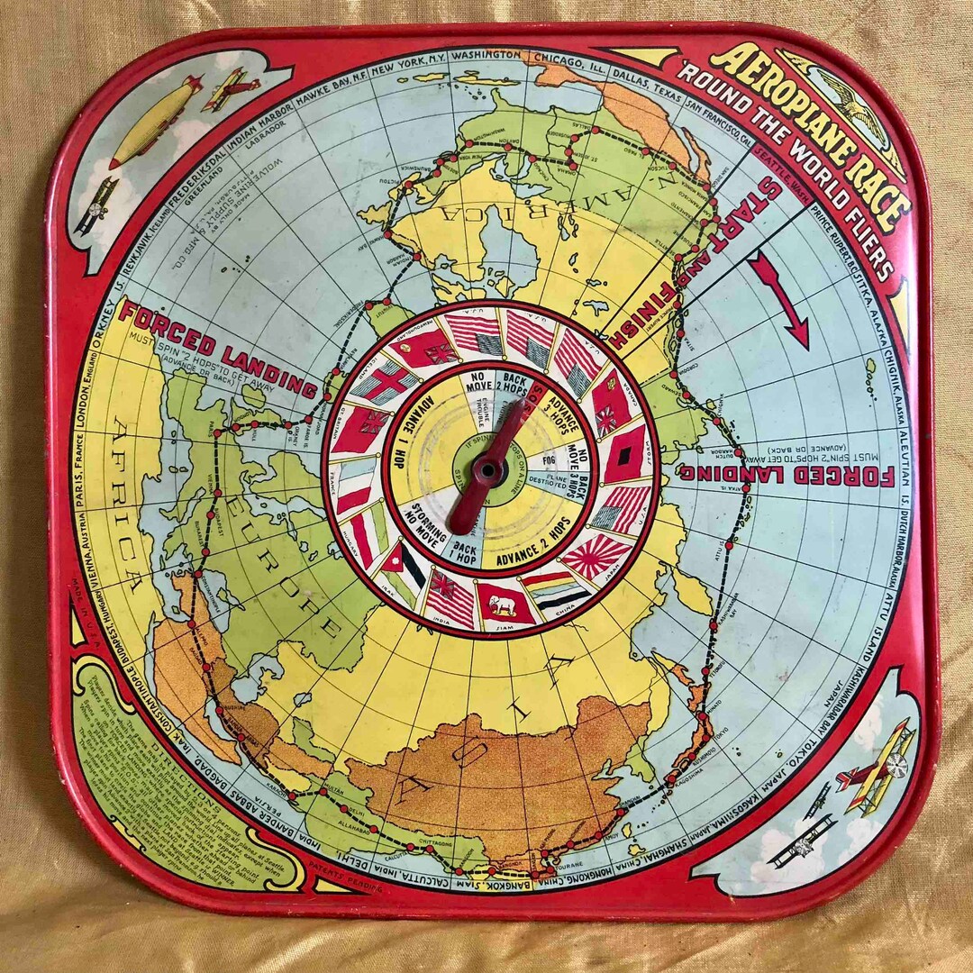 Vintage Aeroplane Race Gameboard - Etsy