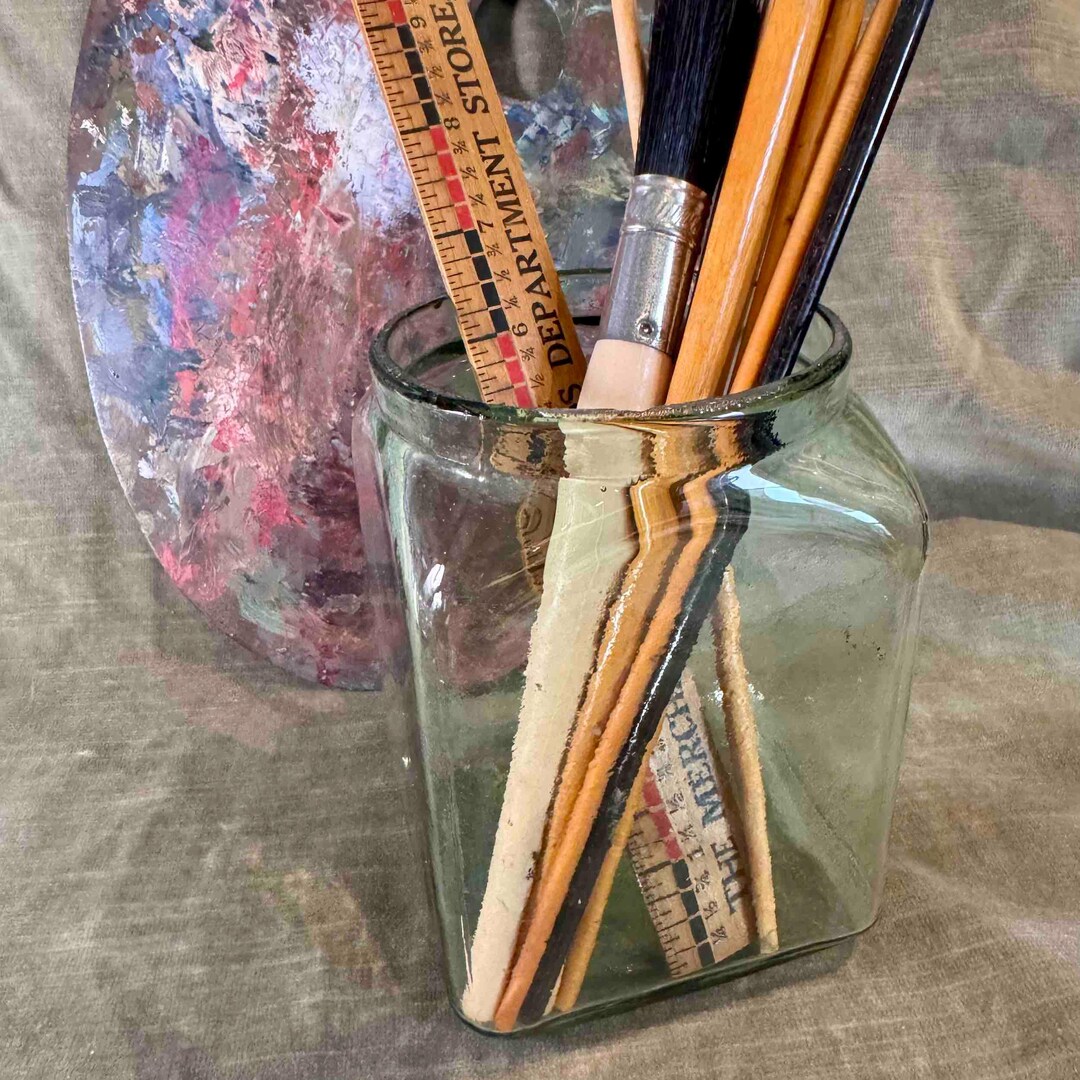 Vintage Aqua Green Glass Battery Jar - Etsy