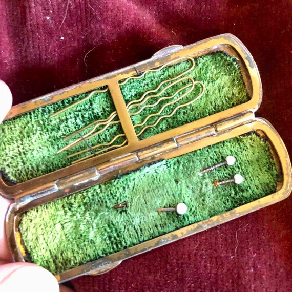 Vintage Brass Pin Case - Gem