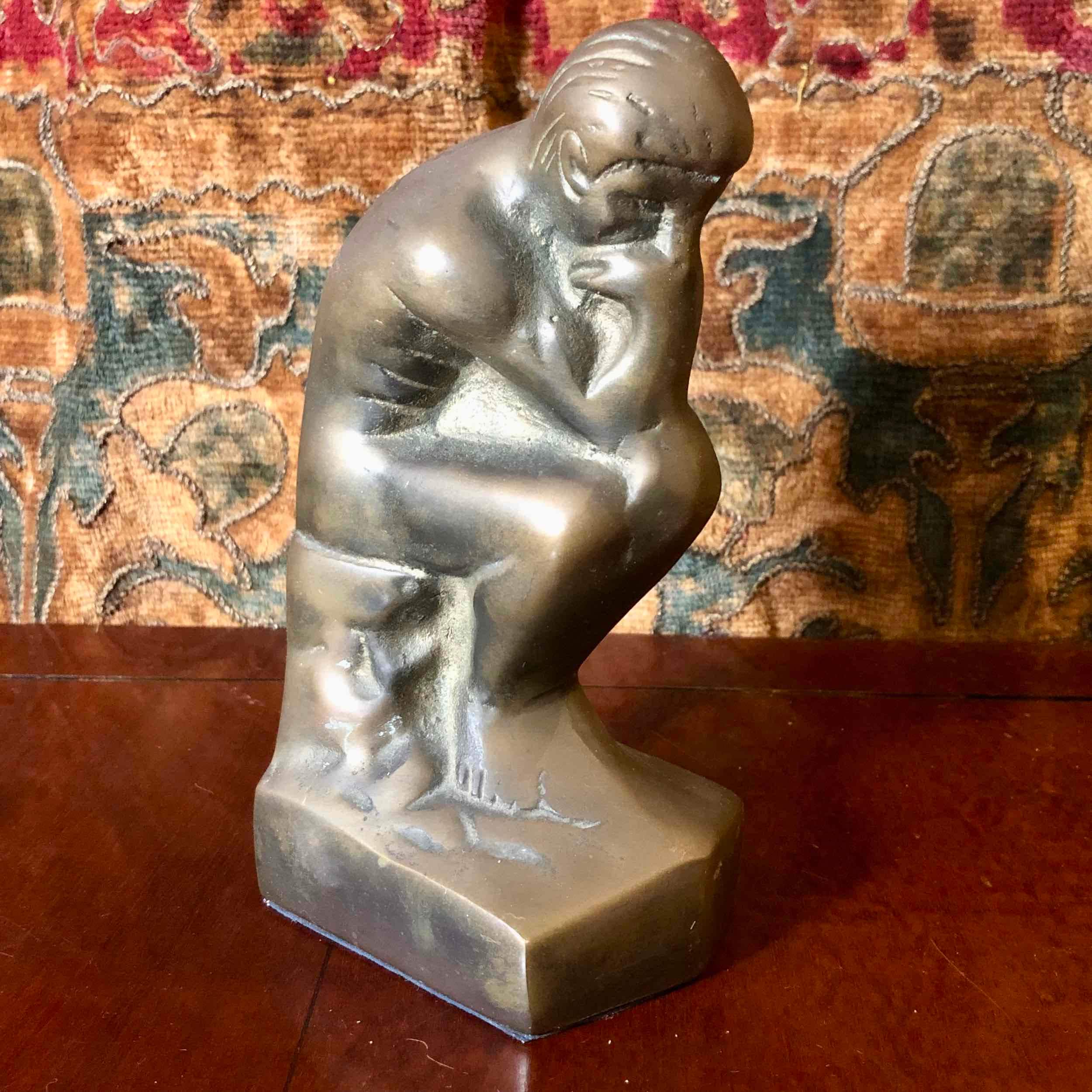 Bronze Overlay the Thinker Bookends - Etsy