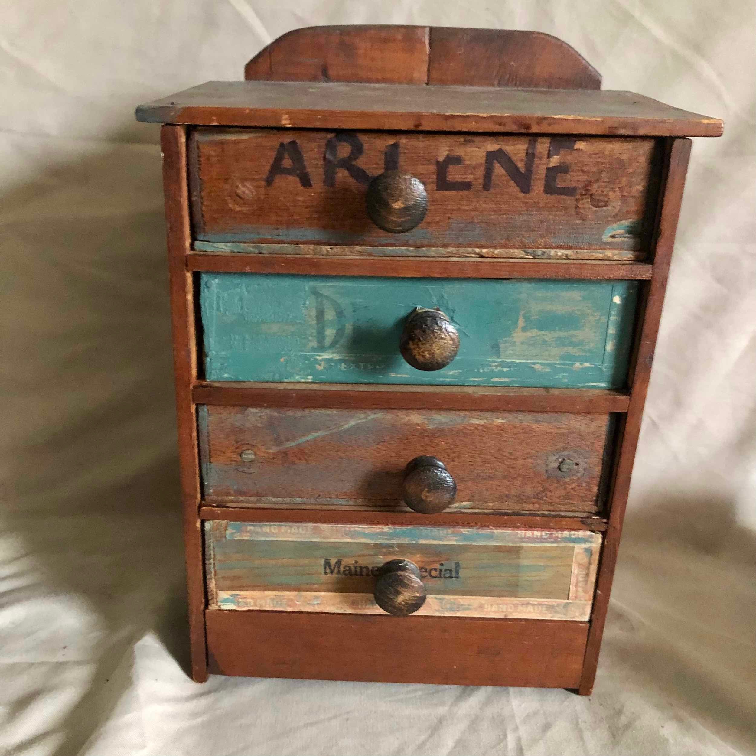 Vintage Home Made Cigar Box Doll Chest - Etsy