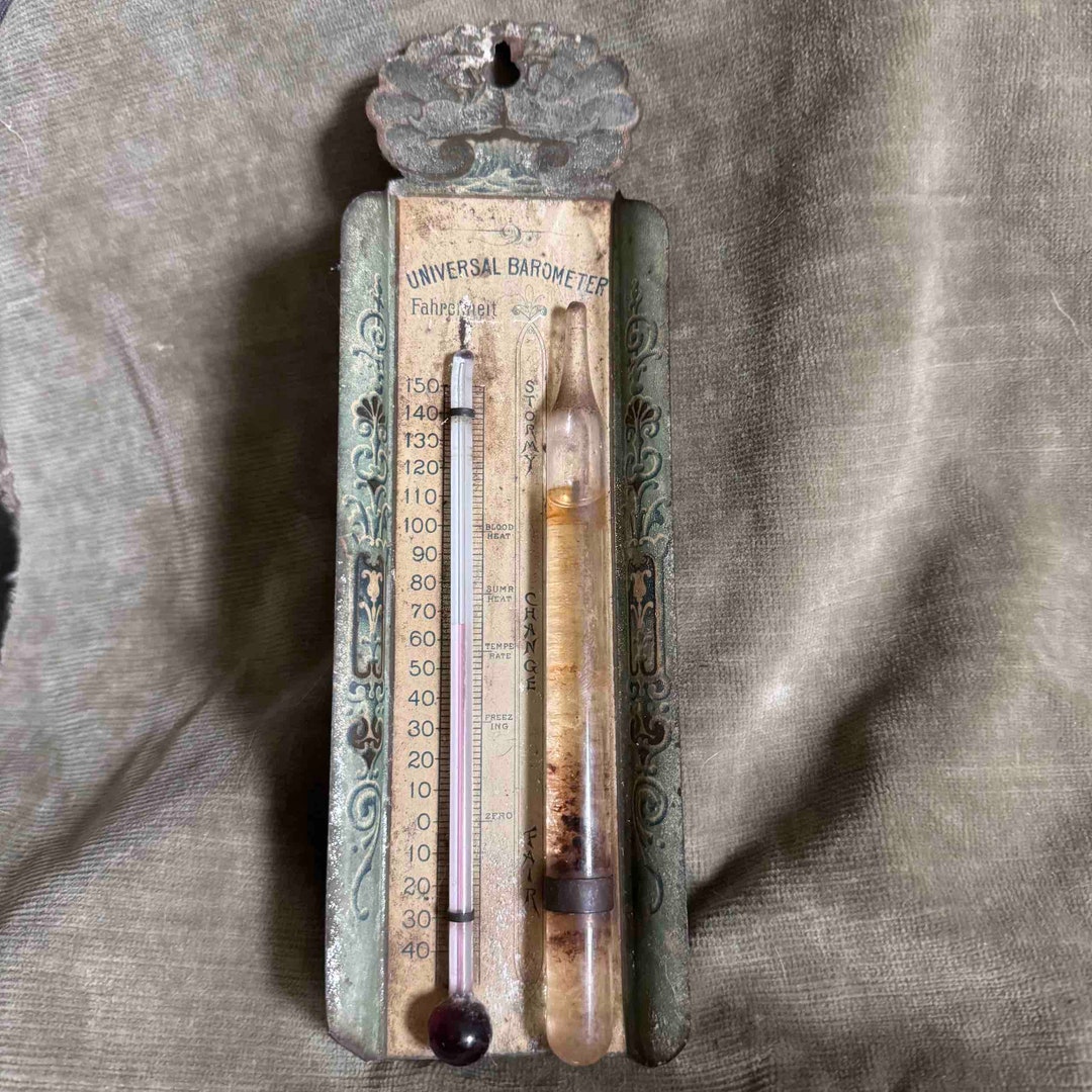 Vintage Tin Litho Universal Barometer - Etsy