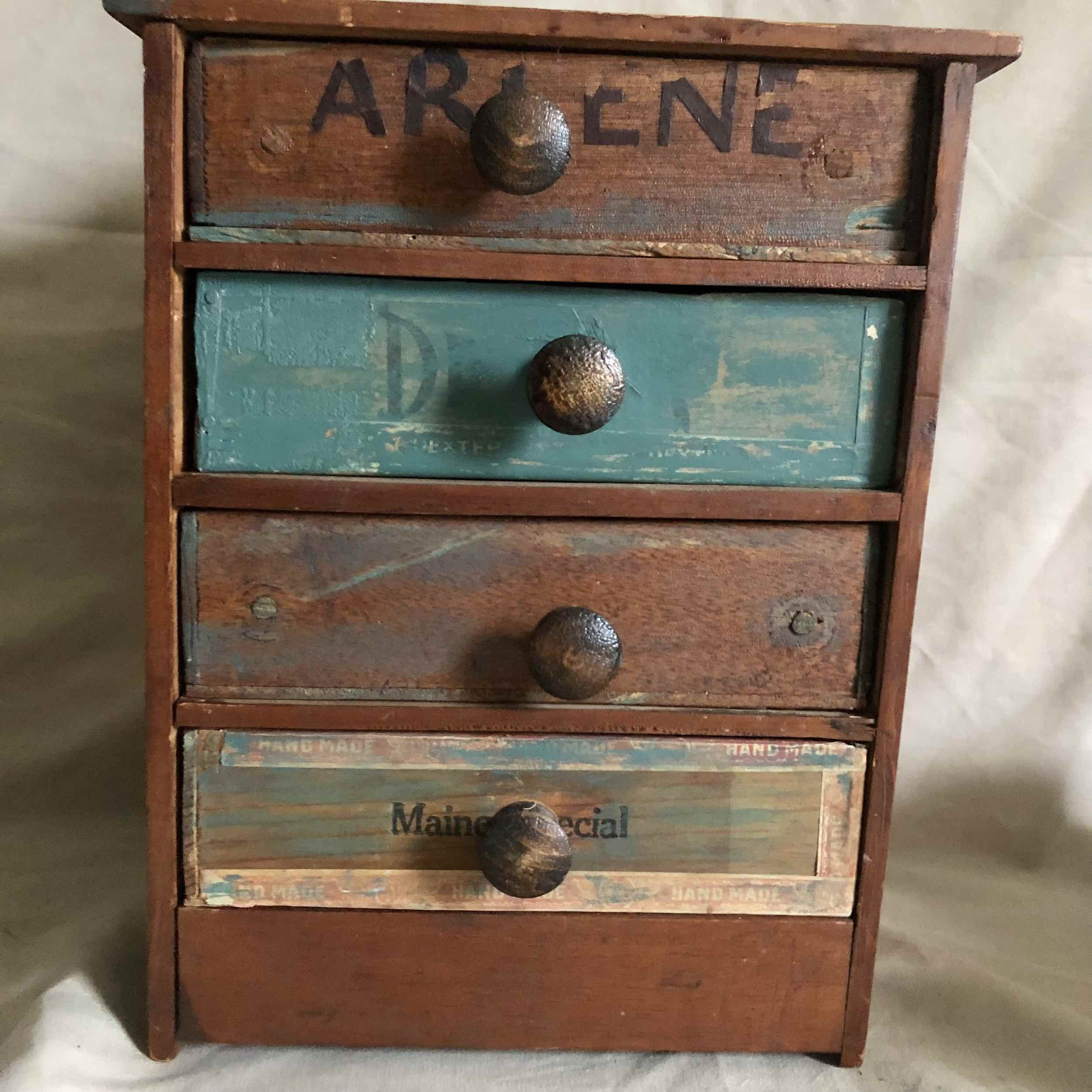 Vintage Home Made Cigar Box Doll Chest - Etsy