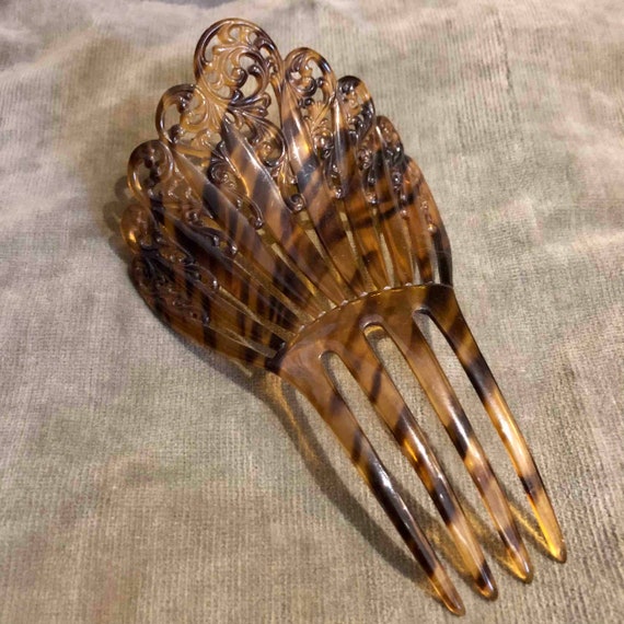 Mantilla celluloid mantilla hair comb 5" art nouveau … - Gem