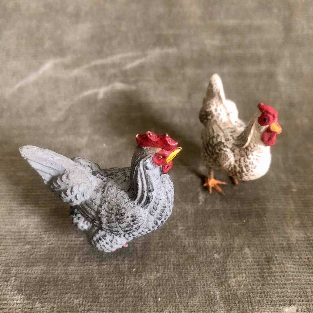 Vintage Putz Chicken Paper-mache Figures - Etsy