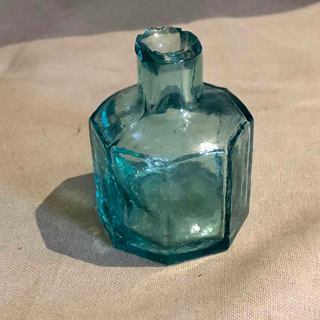 19th Century Blown Mold Ink Bottle - Etsy