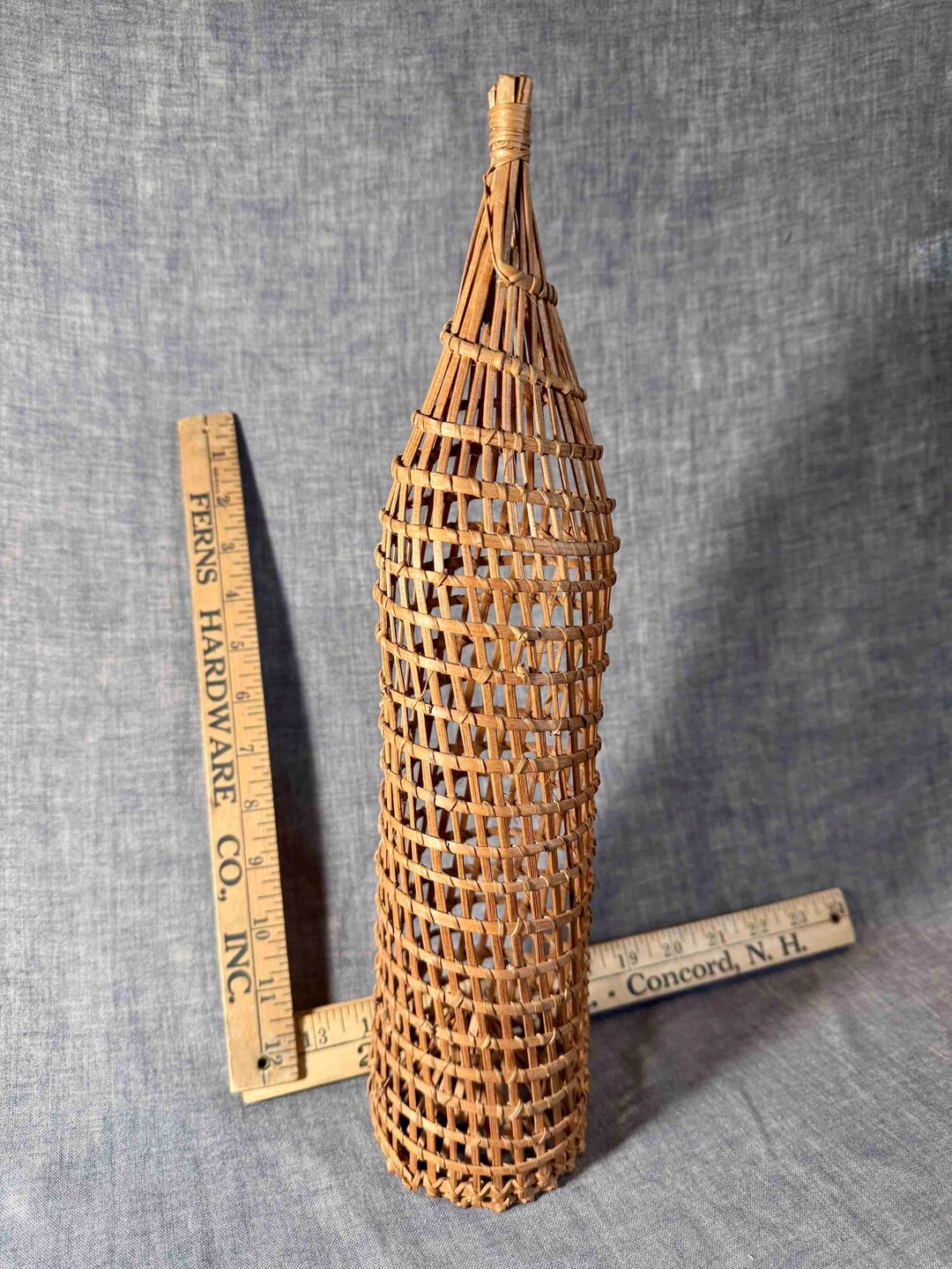Vintage Handwoven Fish Trap -rustic Minnow Trap-primitive Folk Art-reed ...