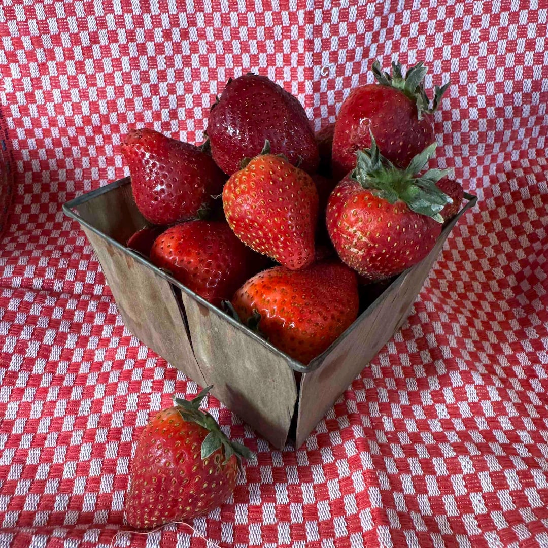 Rare Vintage Berry Basket With Metal Rim – 1940s Farm Stand Fruit ...