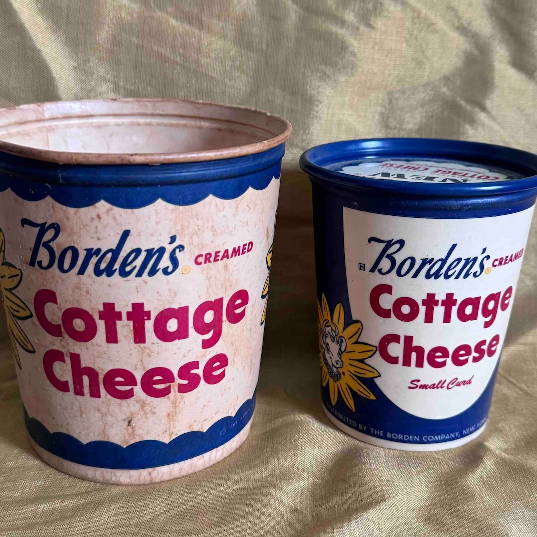 Two Vintage Bordens Waxed Cottage Cheese Containers - Etsy