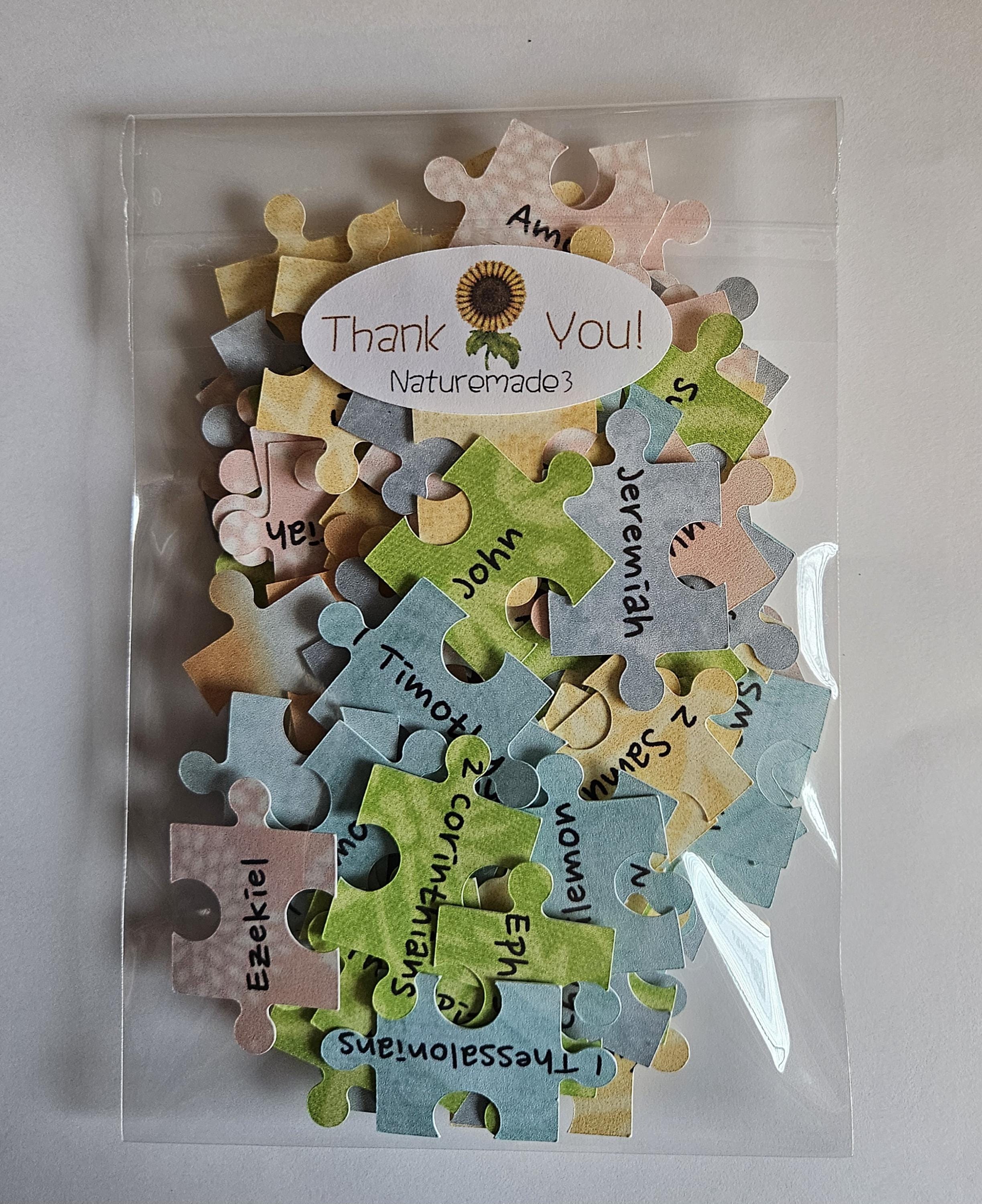 Bible Books Puzzle Pieces, Genesis to Revelation, Sunday School ...